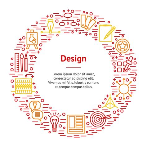 Premium Vector Design Thinking Banner Card Circle Include Of Computer Target Technology