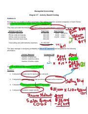 Chapter Activity Based Costing Part With ANSWERS Sections U Docx Managerial