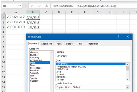 How To Extract Date From Text In Excel Such As Vbr021617 Stack Overflow