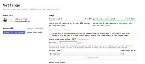 Pro Account How To Switch To Gpt 4o Mini Or Cursor Small From Premium Models Discussion