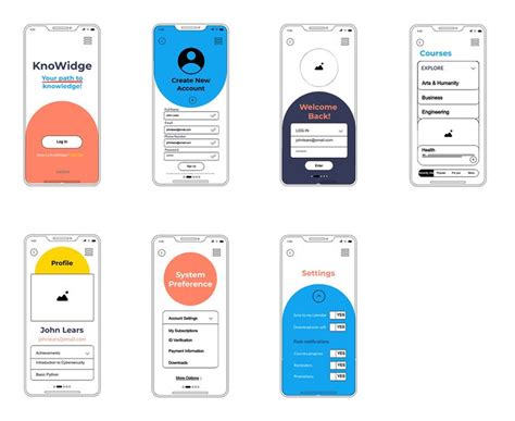 Education Courses App Wireframe Template Visme App Wireframe