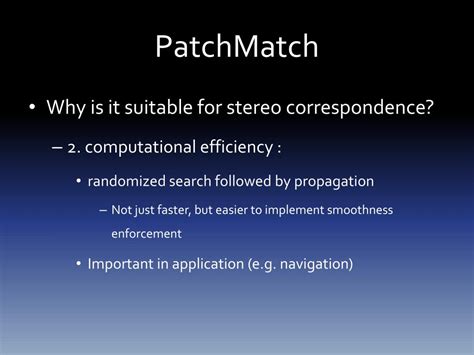 Ppt Stereo Vision Using Patchmatch Algorithm Powerpoint Presentation