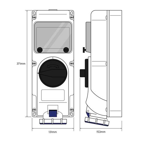 Niglon 32a 2p E 240v Ip66 Interlocked Switched Socket 18766 Tew Electrical