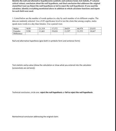 Solved Identify The Null And Alternative Hypothesisin