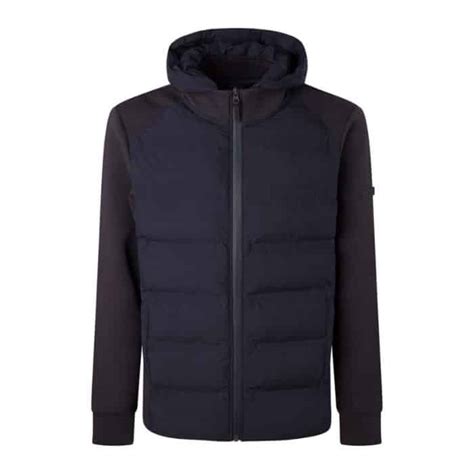 Hackett Removable Hood Navy Hybrid Jacket Menswear Online