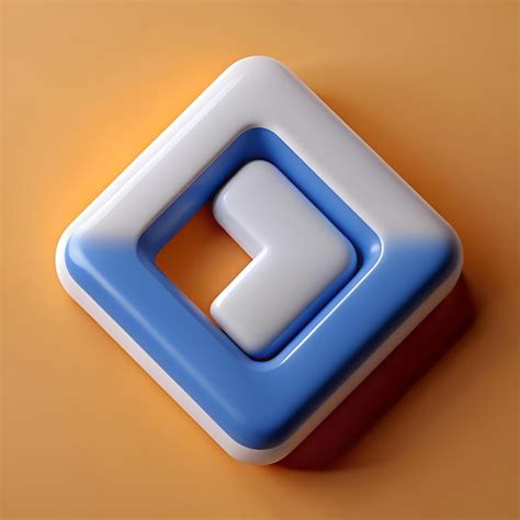 Abstract Geometric Shape With Nested Squares In Blue And White Perfect For Minimalist Design