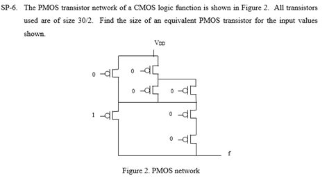 Solved SP 6 The PMOS Transistor Network Of A CMOS Logic Chegg Com