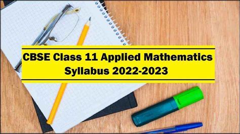 Cbse Class 11 Applied Mathematics Syllabus 2022 2023 Pdf Check