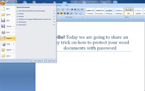 How To Password Protect Ms Word Excel And Powerpoint Files