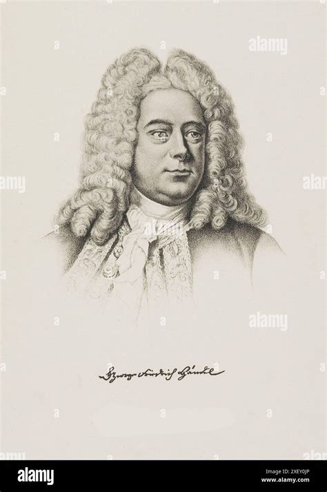 Engraving Portrait Of George Friedrich Handel George Frideric Handel