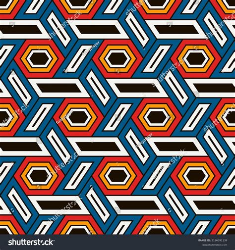 Hexagonal Seamless Pattern Mosaic Tiles Honeycomb Stock Vector Royalty Free 2196391139