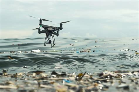 Premium Photo Researchers Monitor Autonomous Drones Skimming Surface Debris During Ocean