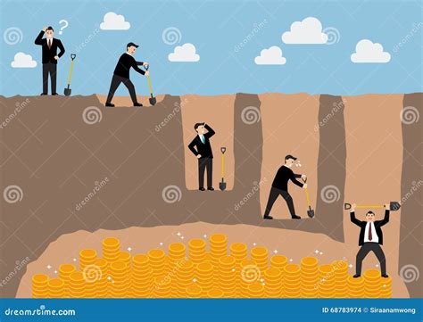 Digging A Treasure Cartoon Vector CartoonDealer 94570799