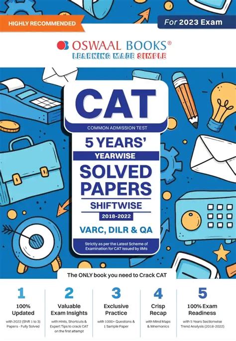 Oswaal Cat Common Admission Test 5 Years Yearwise Solved Papers