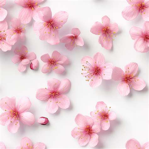 Premium Ai Image Blooming Sakura Seamless Pattern