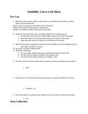 Understanding Solubility Lab Sheet Analysis Course Hero