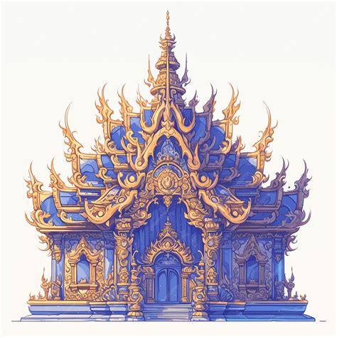Premium Vector Thai Temple Motifs With Sacred Designs