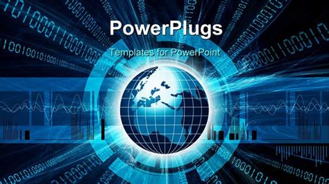 Powerpoint Template Displaying A Beautiful Depiction Of A Digital World With Binary Numbers In