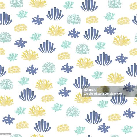 조류 산호와 벡터 원활한 패턴 수중 만화 생물 해양 배경 직물 어린이 의류 섬유 포장지를위한 귀여운 바다 패턴 귀여운에 대한 스톡 벡터 아트 및 기타 이미지 Istock