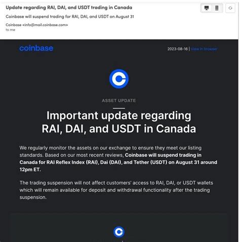 Coinbase 暂停加拿大用户的 Usdt、dai 和 Rai 0x资讯