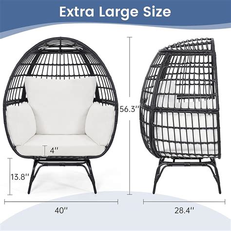 Murago Oversized 360 Swivel Rattan Egg Chair For Adult India Ubuy