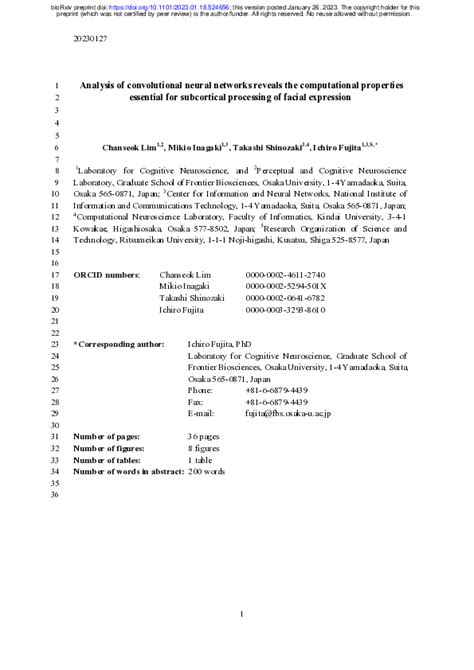 Pdf Analysis Of Convolutional Neural Networks Reveals The Computational Properties Essential