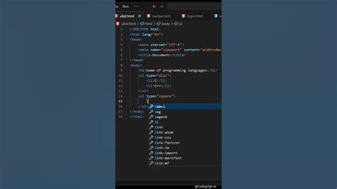Unordered Listyoutubeshortsshortcodinghtmlcodecodcodmobileshortsshortvideoyoutube