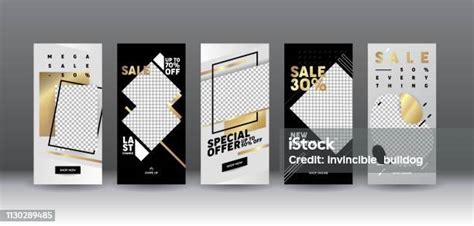Instagram 이야기 템플릿 판매 모바일 애플 리 케이 션 페이지 온보드 화면 설정 합니다 디자인에 대 한 현대 실버 블랙 아이디어입니다 사회 미디어 배경 웹사이트 또는