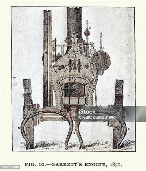 증기 기관의 역사 산업 혁명 견인 엔진 Garrett의 엔진 1851 Victorian 19 세기 0명에 대한 스톡 벡터 아트 및 기타 이미지 Istock