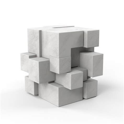 Premium Photo Functional Design Grey Block Of Cubes On White Background
