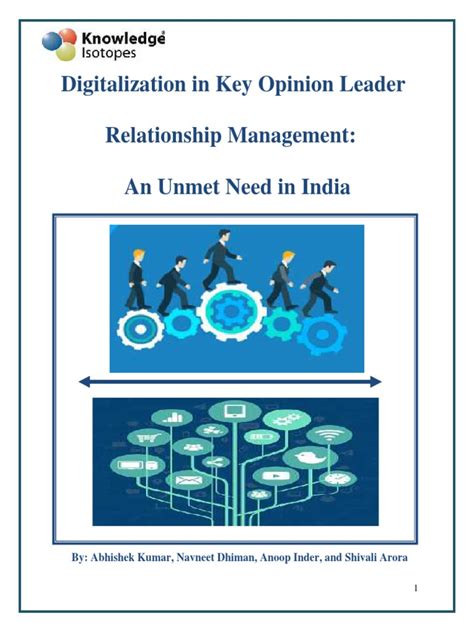 Digitalization In Key Opinion Leader Relationship Management An Unmet Need In India Pdf