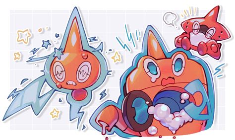 Rotom Rotom Dex Rotom And Rotom Pokemon Drawn By Kokemushi Kuru