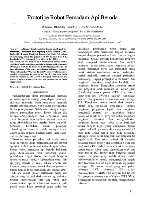 Prototipe Robot Pemadam Api Beroda