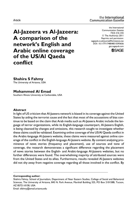Pdf Al Jazeera Vs Al Jazeera A Comparison Of The Networks English