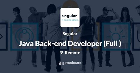 Java Back End Developer Full At Sngular Remote Work From Home Get On Board