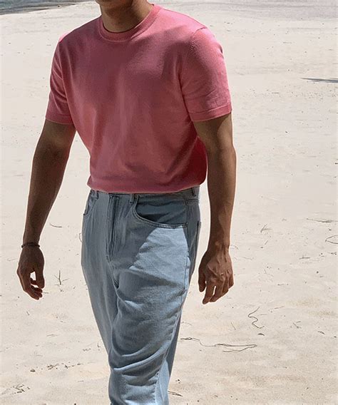 Unisex 투모로 린넨 머슬핏 반팔 니트