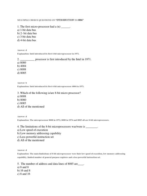 multiple choice mp pdf microprocessor central processing unit