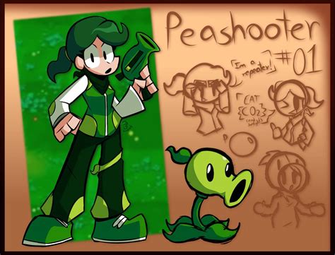 Humanized Peashooter Pvz By Andrickarts On Deviantart