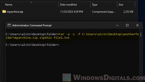 Use Tar To Create Zip Archive Files In Windows 11