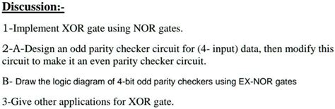 Solved I Need The Answer Quickly Discussion 1 Implement Xor Gate