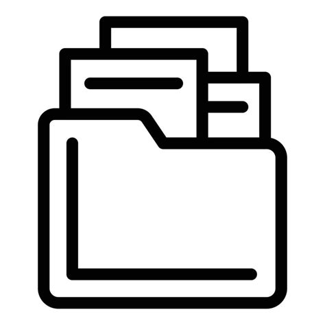 File Folder Icon Outline Style Vector Art At Vecteezy