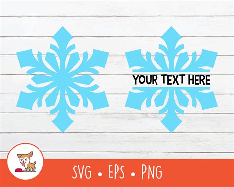 Snowflake Svg Split Snowflake Name Frame Vector Snowflake Clipart