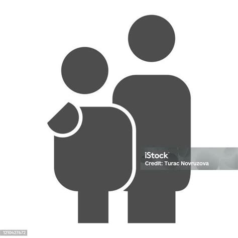 아버지와 아들의 우정 단단한 아이콘 아빠 보호 및 육아 기호 흰색 배경에 글리프 스타일의 그림 모바일 개념 및 웹 디자인에 대한