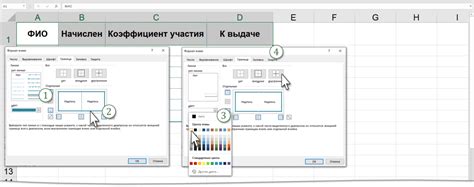 Граница и заливка ячеек