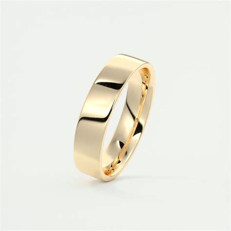 5mm Polished Finish Regular Yellow Gold Mens Band Always And Forever