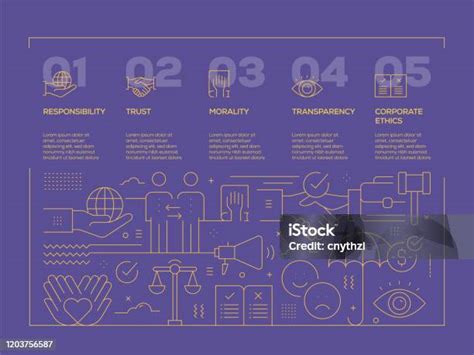 비즈니스 윤리 인포그래픽 템플릿 워크플로 레이아웃 다이어그램 연례 보고서 웹 디자인 등을 위한 인포그래픽 설계 기업 비즈니스에