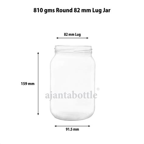 810 Ml Round1 Kg Honey Glass Jar 82 Mm Lug Neck Ajantabottle
