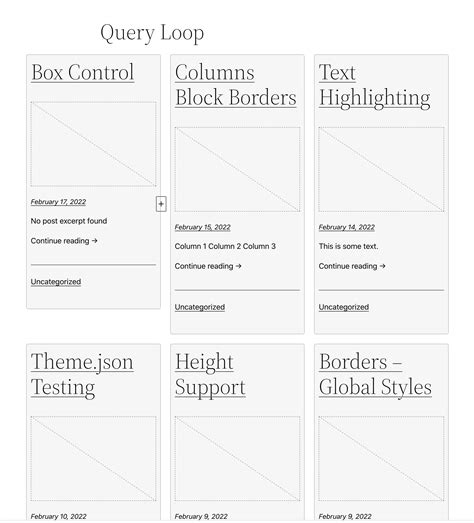 Query Loop Block Add The Following Panels Dimensions And Border