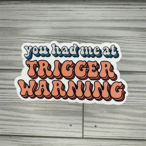 Trigger Warning Book Stickers Etsy
