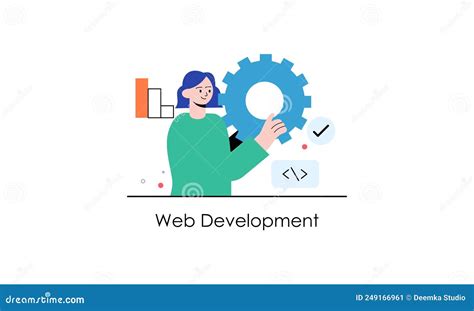 Business Development Programming Illustration People Working On Web And Application